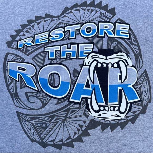 Vintage | Shirts | Vintage Detroit Lions Restore The Roar Graphic Grey ...